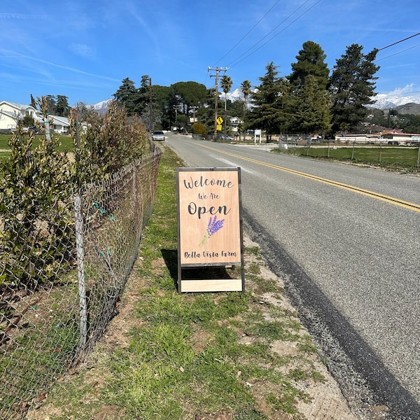 Customizable A-frame Sidewalk Sign: Welcome, We Are Open - Etsy