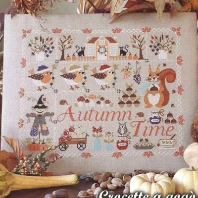 PDF FILE DIGITAL Chart-autumn Time Cross Stitch Pattern-squirrel ...