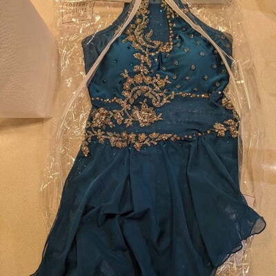 Black Silver and Gray Figure Skating Ice Dance Dress, Custom ...
