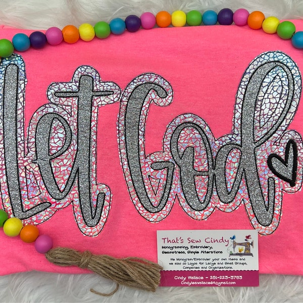 Let God Double Stack Applique Design - Hand Lettered Design ** Instant ...