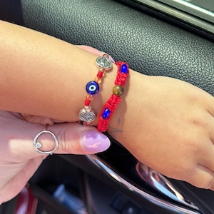 Evil Eye Ring, Protection Ring, Stacking Rings, Stretchy Rings, Beaded ...