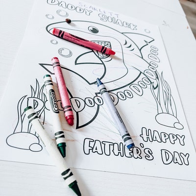 Daddy Shark Printable Father's Day Coloring Card for Kids. Funny ...