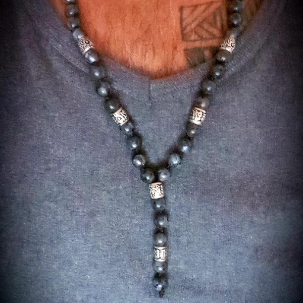 Men Mala Necklace Men Long Necklace Long Necklace With Labradorite Gems Men Neckless T For