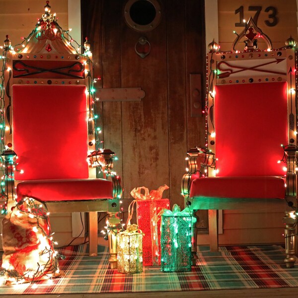 Vintage Christmas Chunky Plaid Porch Indoor/outdoor Rug | Winter Front ...