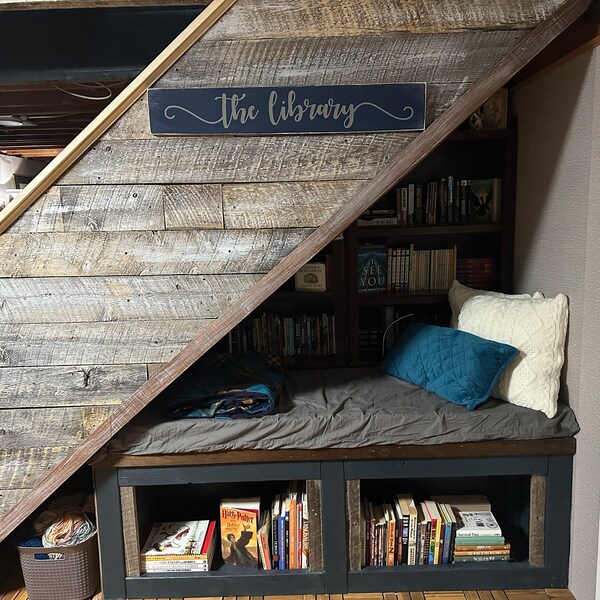 The Library Sign. Rustic Library Decor. Distressed Sign. Rustic Signs ...