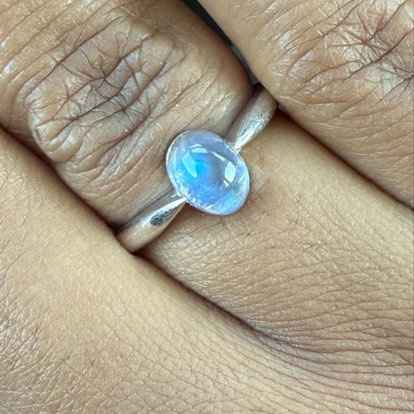 Victorian Vintage Natural Rainbow Moonstone Ring,10k 14K 18K Solid Gold ...