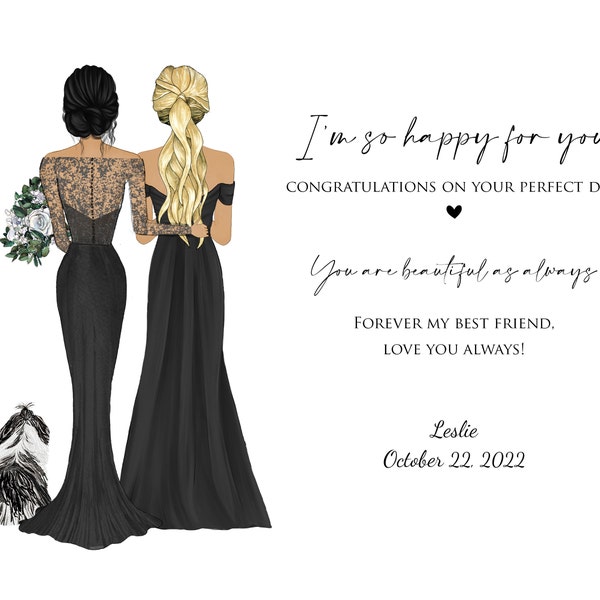 Sister of Bride Wedding Gift From Bride on Wedding Day, Custom Wedding ...