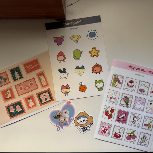 Japanese Nippon Stamps Sticker Sheet - for Bullet Journal, Bujo ...