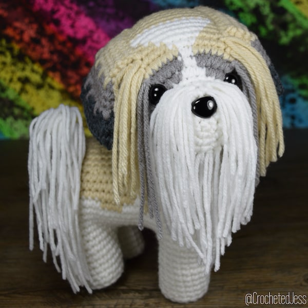 Cute Shih Tzu Dog Amigurumi Crochet Pattern - PDF Tutorial With Step by ...