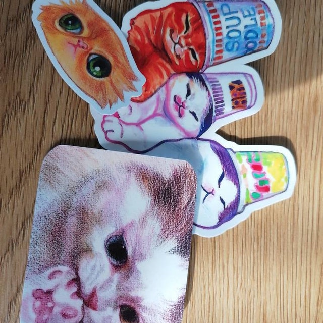 Cat Art Design Sticker shop by yZhangArt on Etsy