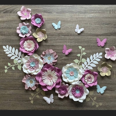 Daisy Fields Paper Flower Wall Decor, Decorative Paper Flower Wall ...