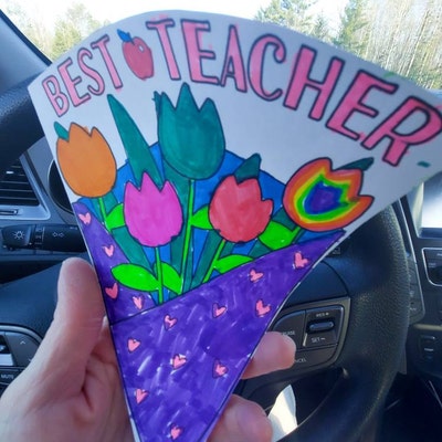 Teacher Appreciation Coloring Card, Tulip, Teacher Card Printable ...