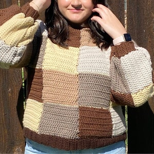 PATTERN Patchwork Sweater Crochet - Etsy
