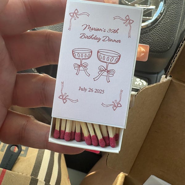 Custom Matchbox for Birthday, Martini Birthday Matchbook, Personalized ...