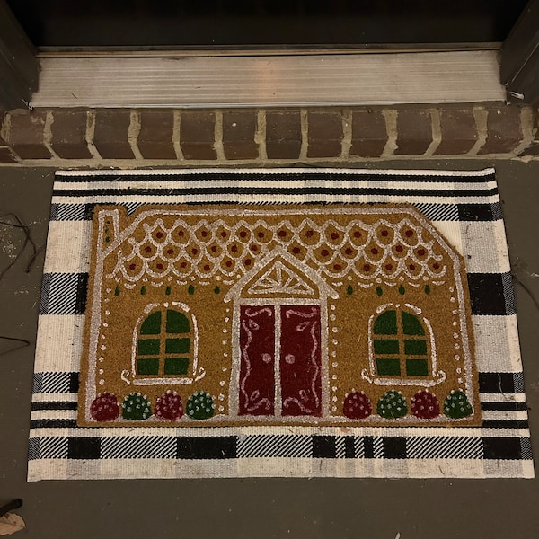 Holiday Doormat, Gingerbread House Decor, Christmas Decor , Christmas ...