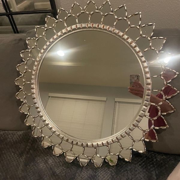 Peruvian Gold Leaf Round Wall Mirror Home Decor- Handmade Home ...