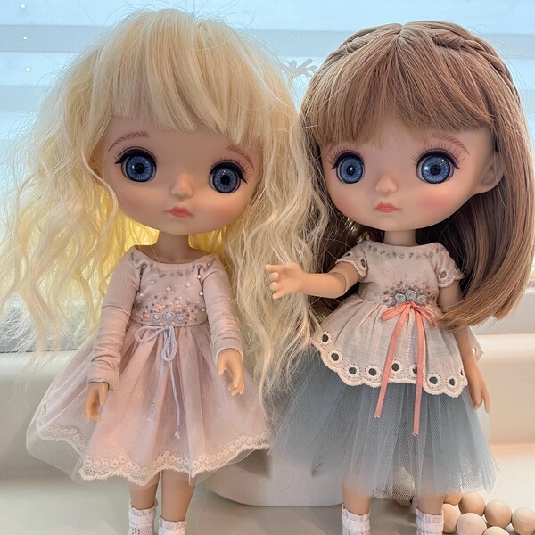 Pink Dress for Blythe, Rose Embroidery Blythe Dress, Blythe Outfit ...