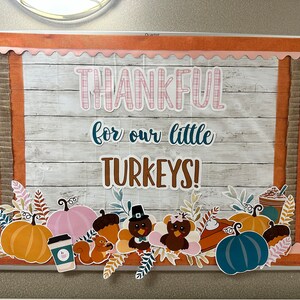 Fall Themed Teacher Bulletin Board. Classroom Decoration. Autumn Leaves ...