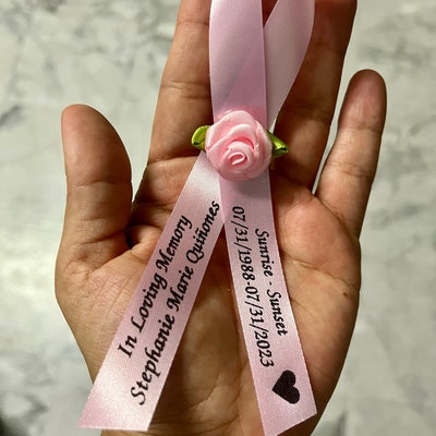 Personalized Memorial Ribbons With Pins for Funeral or Celebration of ...