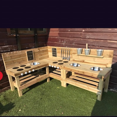 Large L Shape Mud Kitchen, Corner Mud Kitchen - Etsy UK
