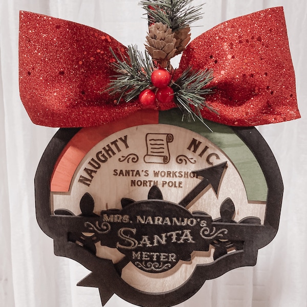 SANTA METER Ornament Customizable SVG - Laser Cut Files for Glowforge ...