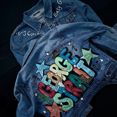 Custom Painted Jacket Country Artist Jacket Painting Custom Name Art ...