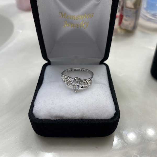 Customized Sterling Silver Women’s High School Class Ring – Gem ...