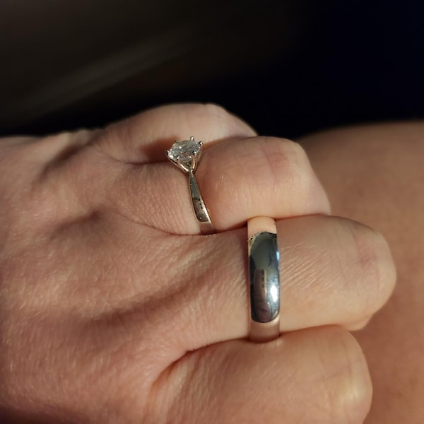 Tungsten Ring Set, Galaxy Meteorite Ring, His & Hers Tungsten Wedding ...