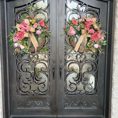 White Creamy Beige Wreath, Large 30 Inch Spring, Designer Farmhouse ...