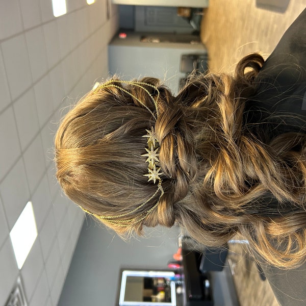 Draped Bridal Headpiece - Gold Wedding Hair Drape - Gold Hair Accessory ...