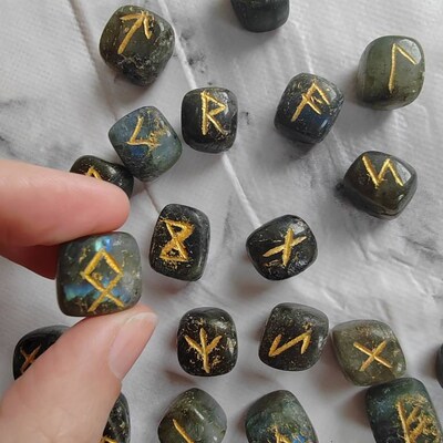 Rune Stones Gift Set Includes 21 Page Guide Book and Free Satin Lined ...