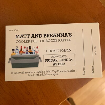 Cooler of Booze Raffle Tickets Cooler Raffle Bucket of Booze Raffle ...