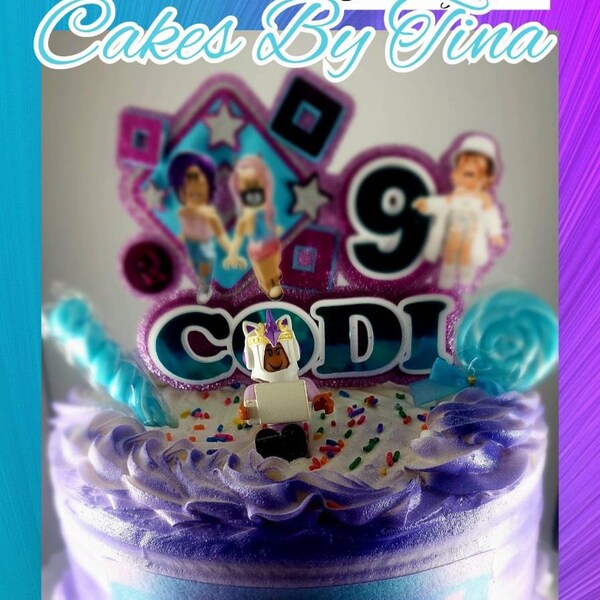Girl Roblox Cake Topper. Pink Roblox Party Decor. Roblox Girls Birthday ...