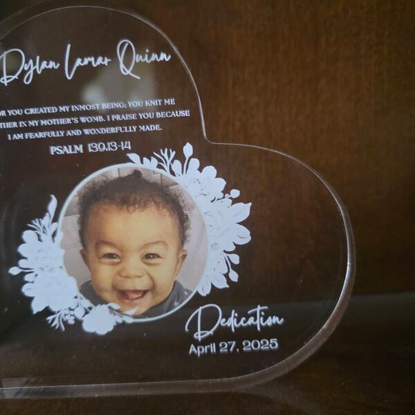 Dedication Plaque | Personalized Baby Dedication, Christening, or Baptism Plaque | Bible Verse ...