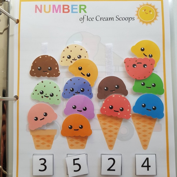 Ice Cream Toddler Busy Book: Montessori Inspired Learning With Counting ...
