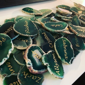 30 Pieces Agate Slices Stone Slab 23 for Wedding Name Cards Namecards ...