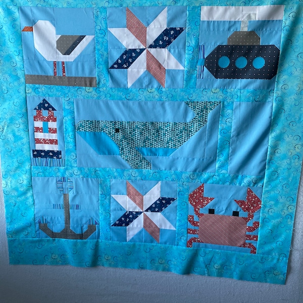 PDF Nautical Quilt Pattern - Seagull Quilt Pattern - Bird Quilt Pattern ...
