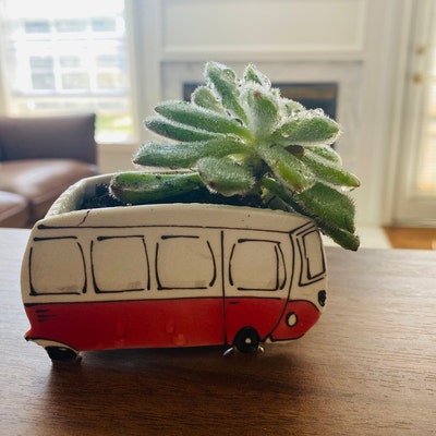 Small Planter. Small Bleu Vintge Car Planter. Blue Ceramic - Etsy