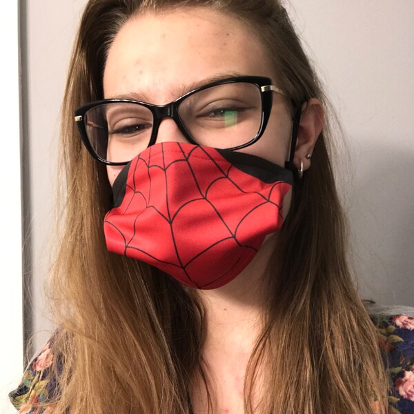 Spider Web Face Mask With TWO Filters and Pocket | Super Hero Mask ...