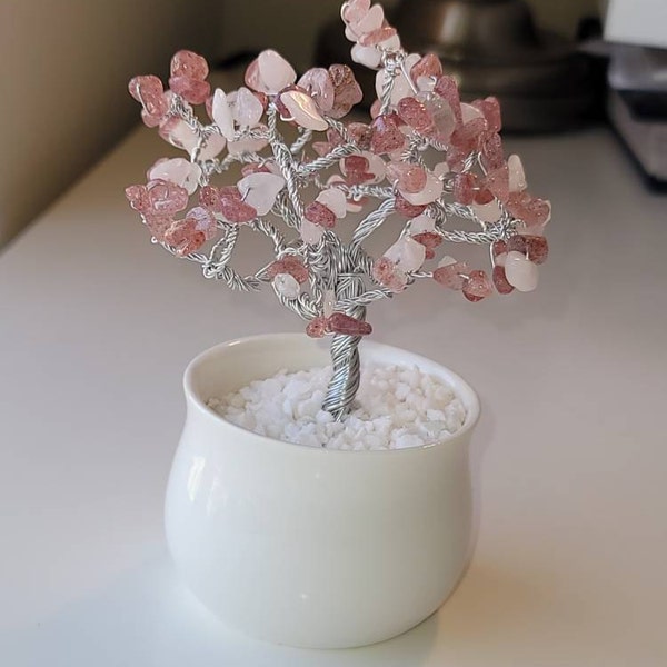 Mini Wire Gemstone Trees With Hand Painted Clay Pots! - Etsy UK