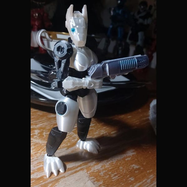 Protogen Figure Articulated Action Figure Furry 3D Printed updated V2 ...