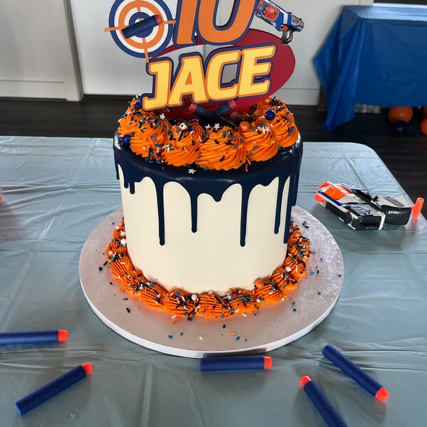 Personalized Nerf Birthday Cake Topper: Boy Party Decor - Etsy