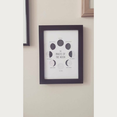 Moon Phase Print Outer Space Theme Kids Poster Childrens Moon Decor ...