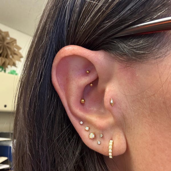 16g, Very Tiny Balls, Septum, Tragus, 16g 6mm Circular Barbells 2mm ...