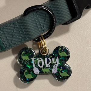 Western Resin Dog Tag, Pet ID, Blue Dog Name Tags, Personalized Pet ID ...