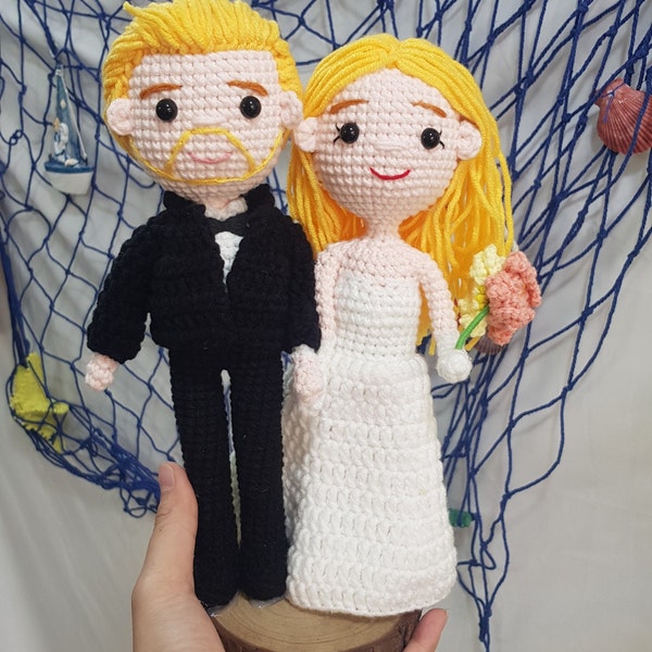 Couple Crochet Dolls, Stuffed Plush Couple, Valentine Crochet Gift ...