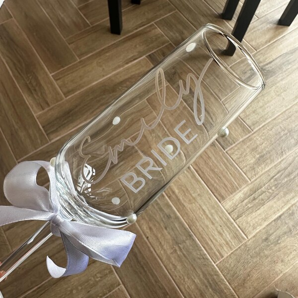 Personalised Pearl Flute, Champagne Glass, Champagne Flute, Bridesmaid ...