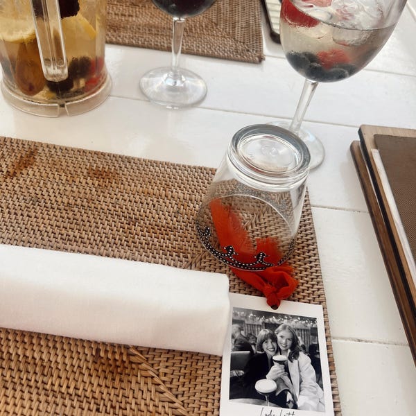 Photo Place Card With Ribbon, Party Place Cards, Wedding Table Place ...