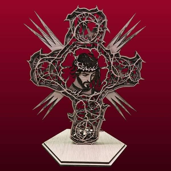 Files for Laser Cut Cross of Thorns: 4-layer SVG DXF PDF - Etsy