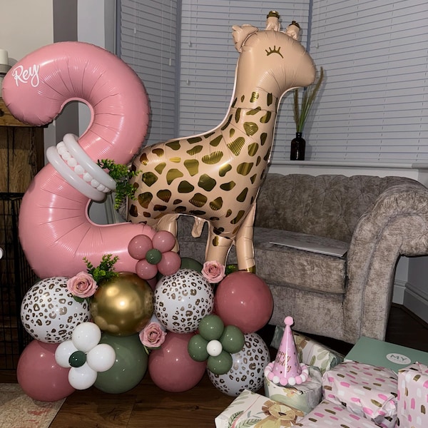 DIY Large 55" Safari Birthday Balloon Sculpture, Sage Green and Dusky ...